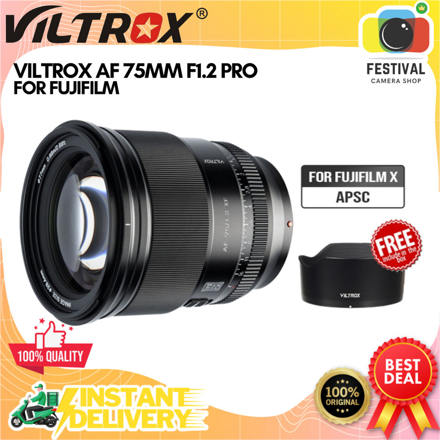 Jual Viltrox AF 75mm f1.2 Pro XF Fujifilm X Viltrox AF 75 f/1.2 Fuji RESMI | Shopee Indonesia