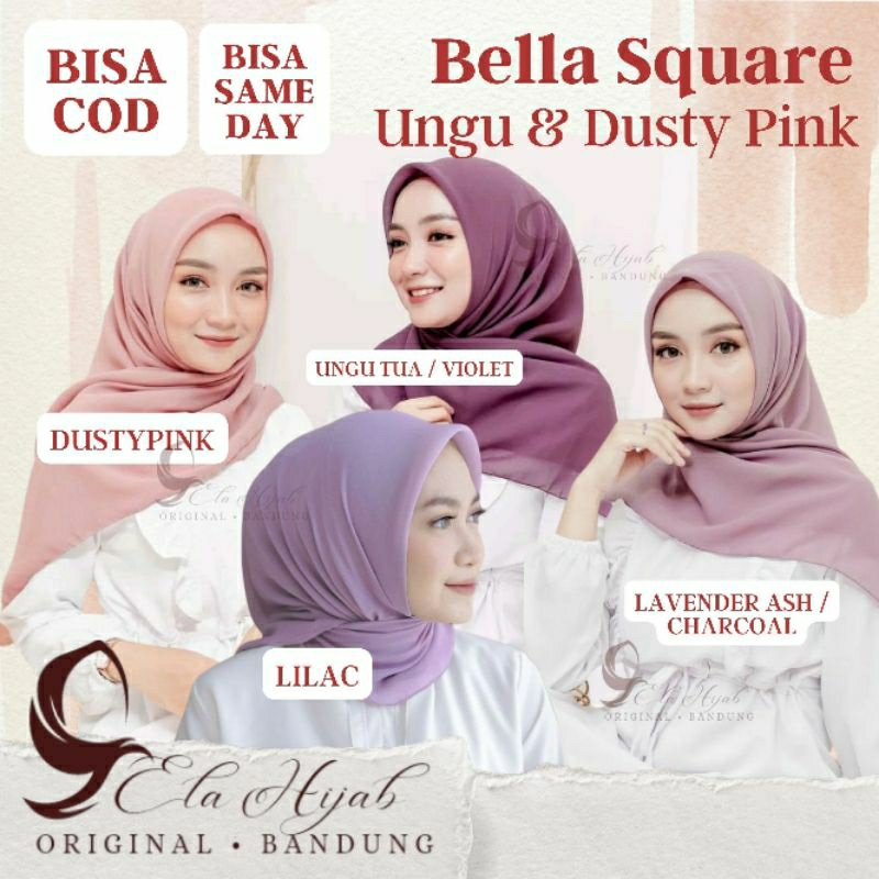 Jual [ COD ] Bella Square TERBATAS UNGU PASTEL TARO LILAC DUSTY PINK ...