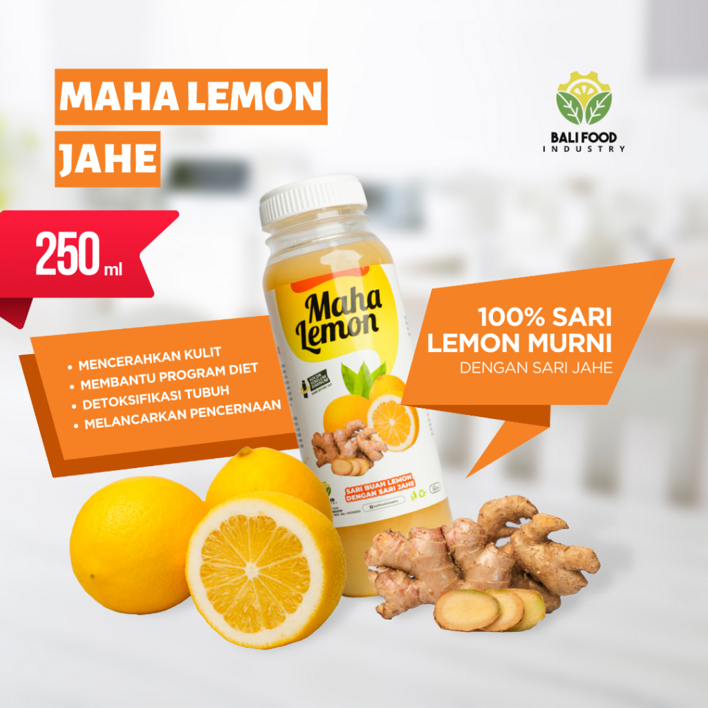 Jual Maha Lemon Jahe - Sari Lemon + Jahe, Perasan Lemon Murni terdaftar ...