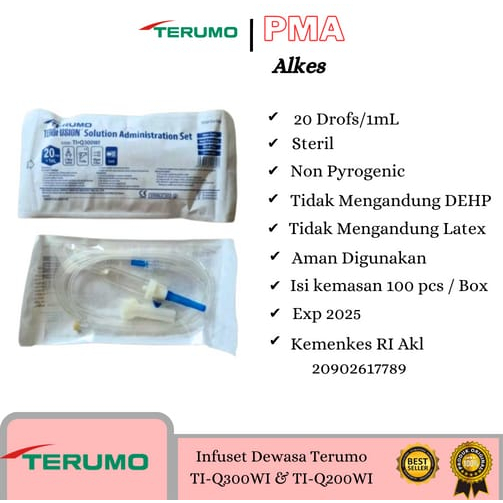 Jual Infuset Dewasa Terumo, Infusion Set, Selang infus Terumo TI-Q300WI ...