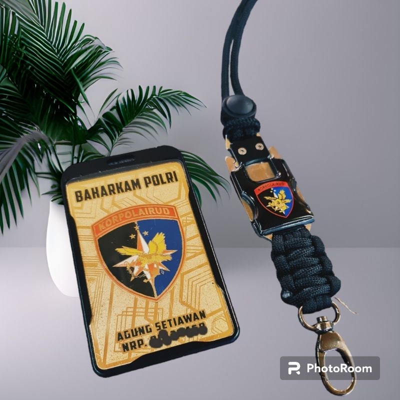 Jual plat peneng id card holder lanyard logo KORP POLAIRUD POLRI TNI ...