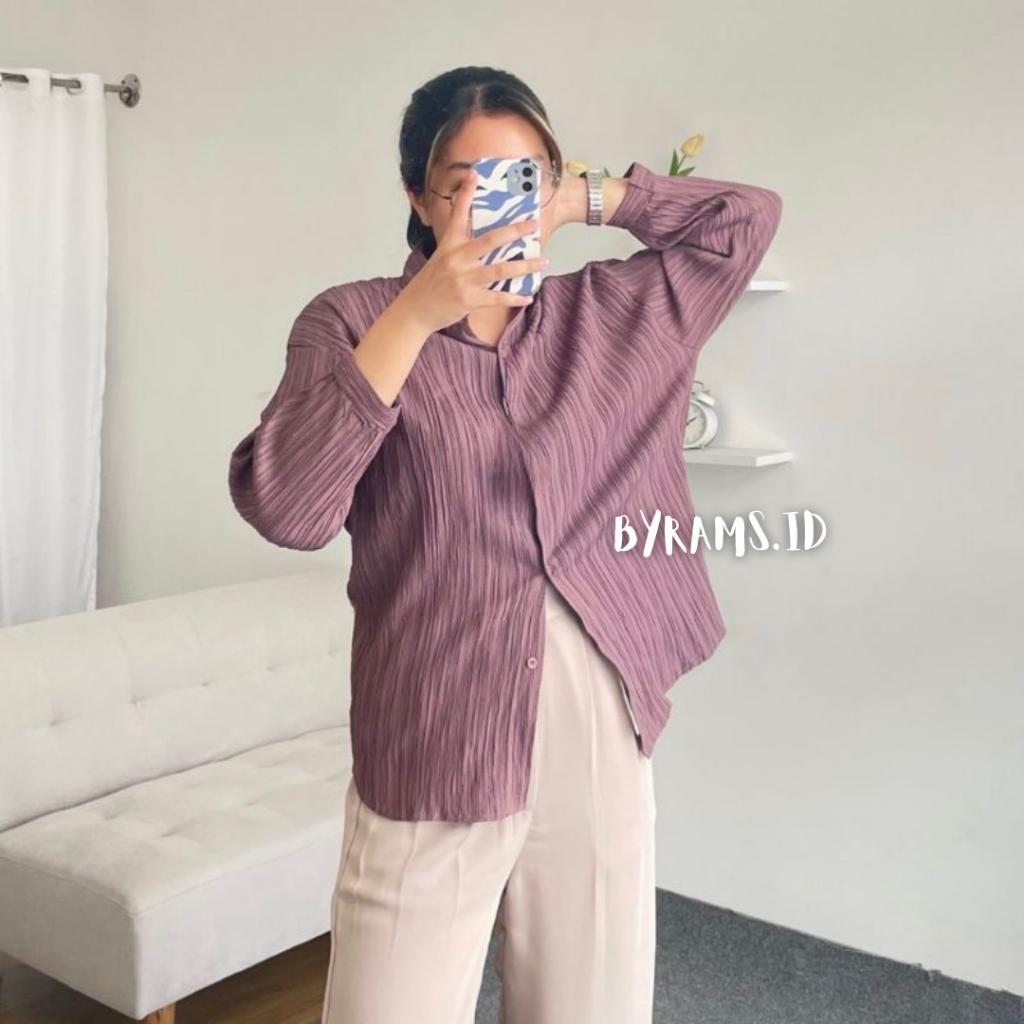 Jual Harri Shirt Basic Lady Crush Kemeja Wanita Oversize | Shopee Indonesia