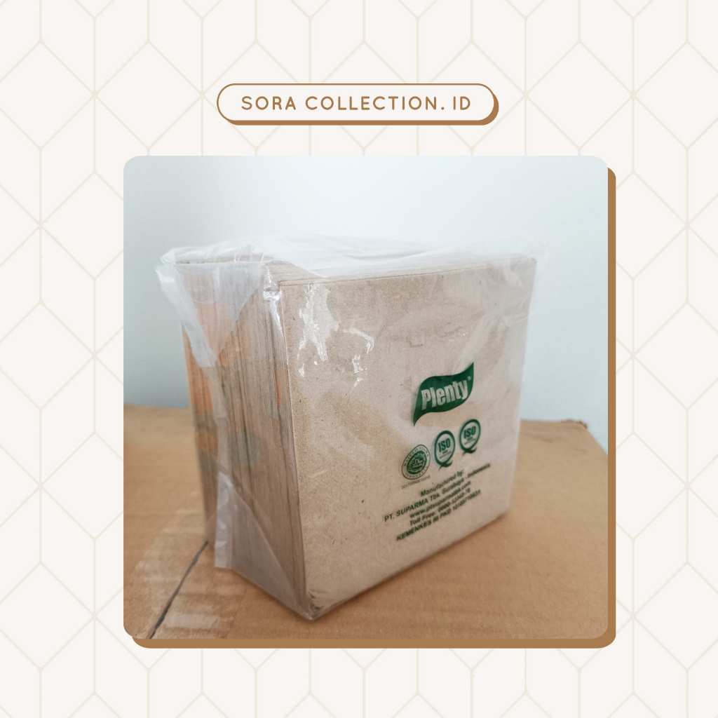 Jual Tissue Cocktail Napkin Plenty Brown 2 Ply / Tissue Meja ( 100 ...