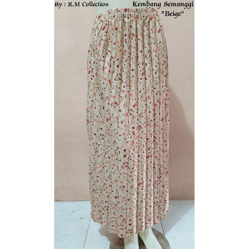 Jual Rok Plisket Motif Bunga Premium / Rok Plisket Motif Bunga Lily ...