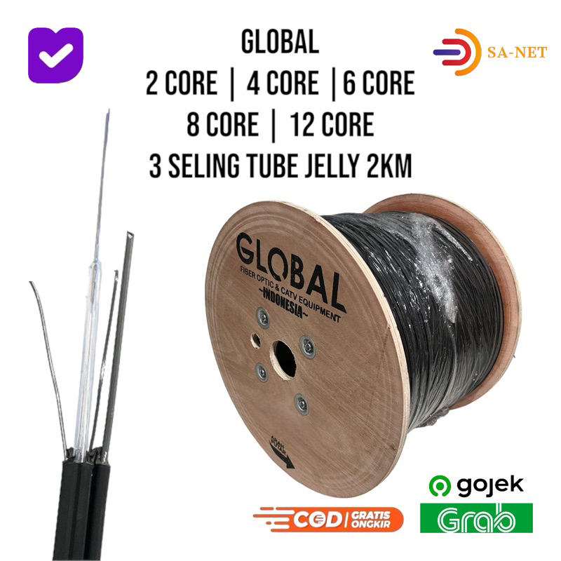 Jual GLOBAL 2 4 6 8 12 CORE 3 SELING TUBE JELLY 2000M / 2KM KABEL FO ...