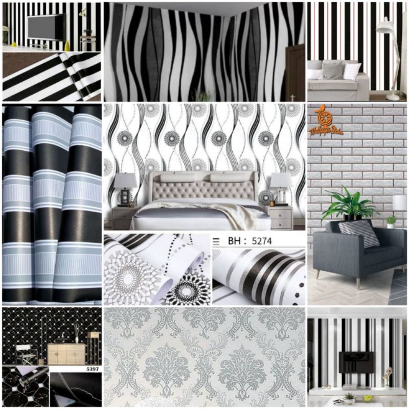 Jual Stiker Wallpaper Dinding Wallpaper Hitam Wallsticker Wallpaper ...
