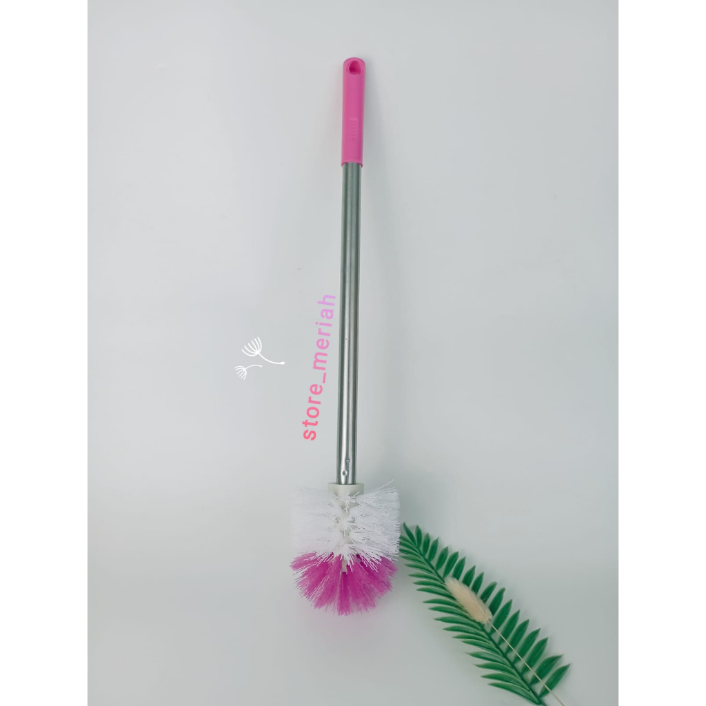 Jual SM SIKAT TOILET BULAT GAGANG STAINLESS- SIKAT WC BULAT DUA WARNA ...