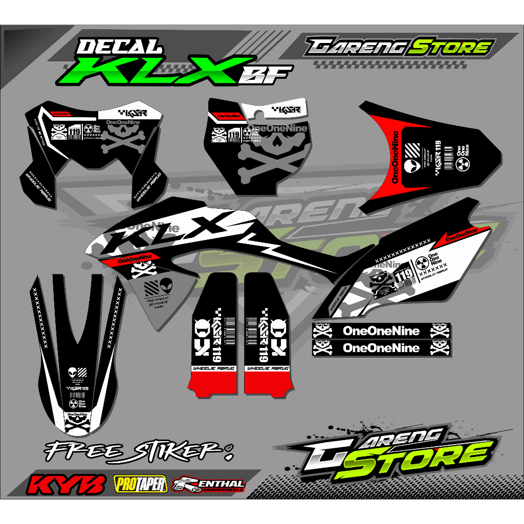 Jual DECAL STICKER KLX 150 BF FULL BODY / DECAL KAWASAKI KLX 150 BF ...