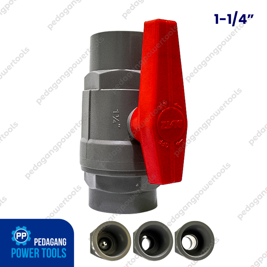 Jual BLITZ BALL VALVE PVC 1-1/4 INCH POLOS STOP KRAN PLASTIK KERAN AIR PIPA | Shopee Indonesia
