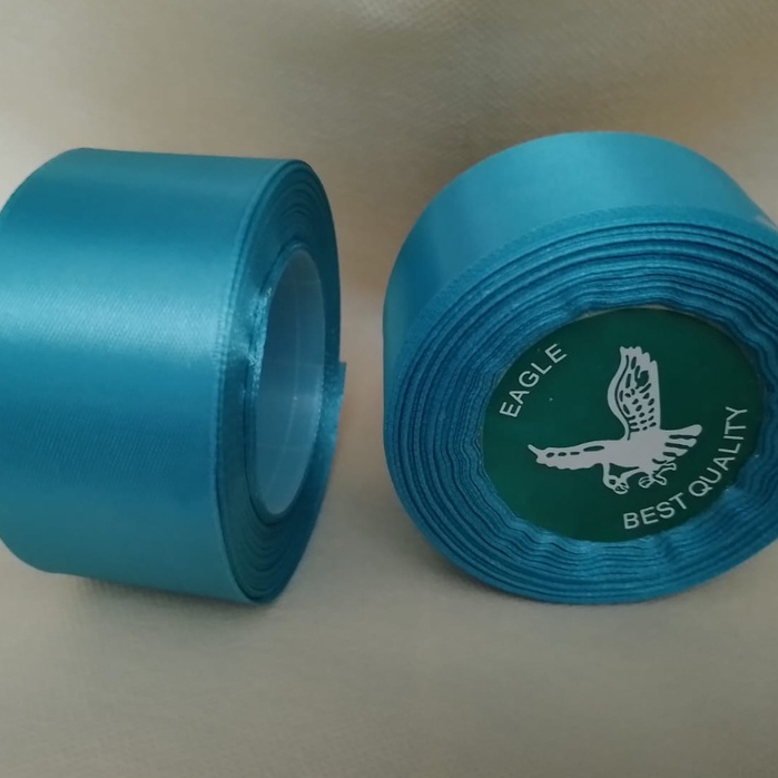 Jual Pita Satin Warna Biru Turkish Ukuran 4cm / 1.5 inch per roll pita ...