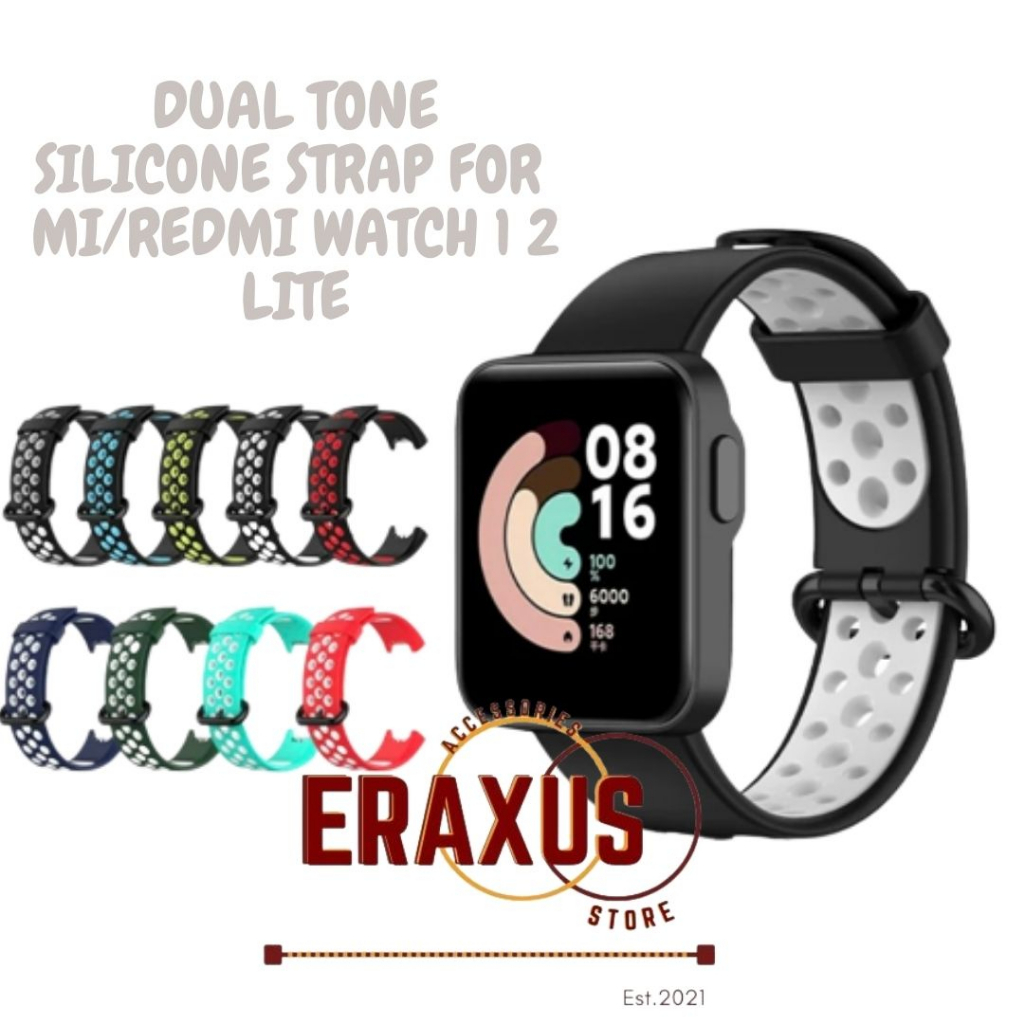 Jual Eraxus Silicone Strap SPORT DUAL TONE for Redmi Watch 2 Lite / Strap Sport Mi Watch 2 Lite ...