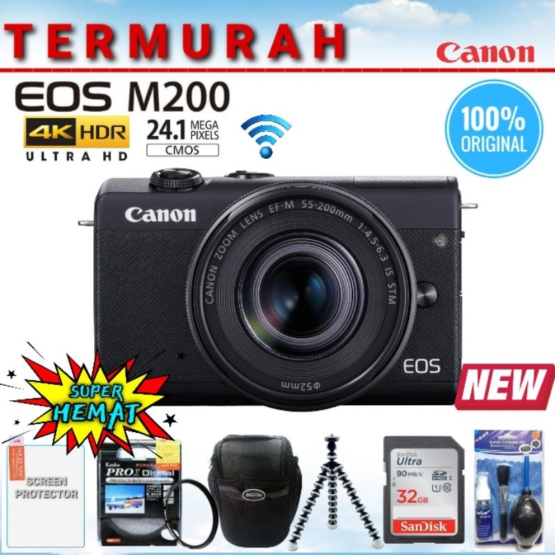 Jual KAMERA CANON EOS M200 + KIT LENS 15-45MM IS STM PRODUK ORIGINAL ...