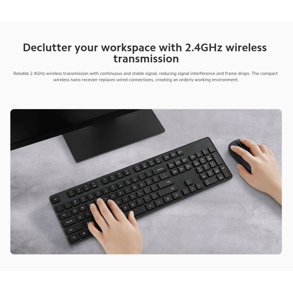 Jual Xiaomi Mi Wireless Keyboard and Mouse Set 2 2.4GHz 104 Keys Combo ...
