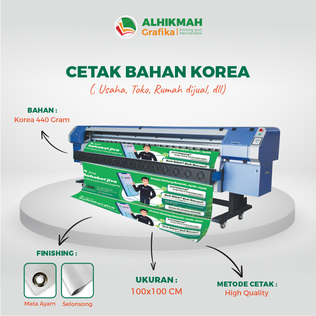 Jual Cetak Spanduk Bahan Flexy Korea 440gr, Umbul-Umbul Kain SIlk ...