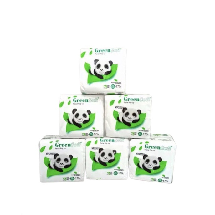 Jual (PCS)Tissue POP UP GREEN PANDA / Tisu Meja Makan 130 Sheets/ 1 kg ...