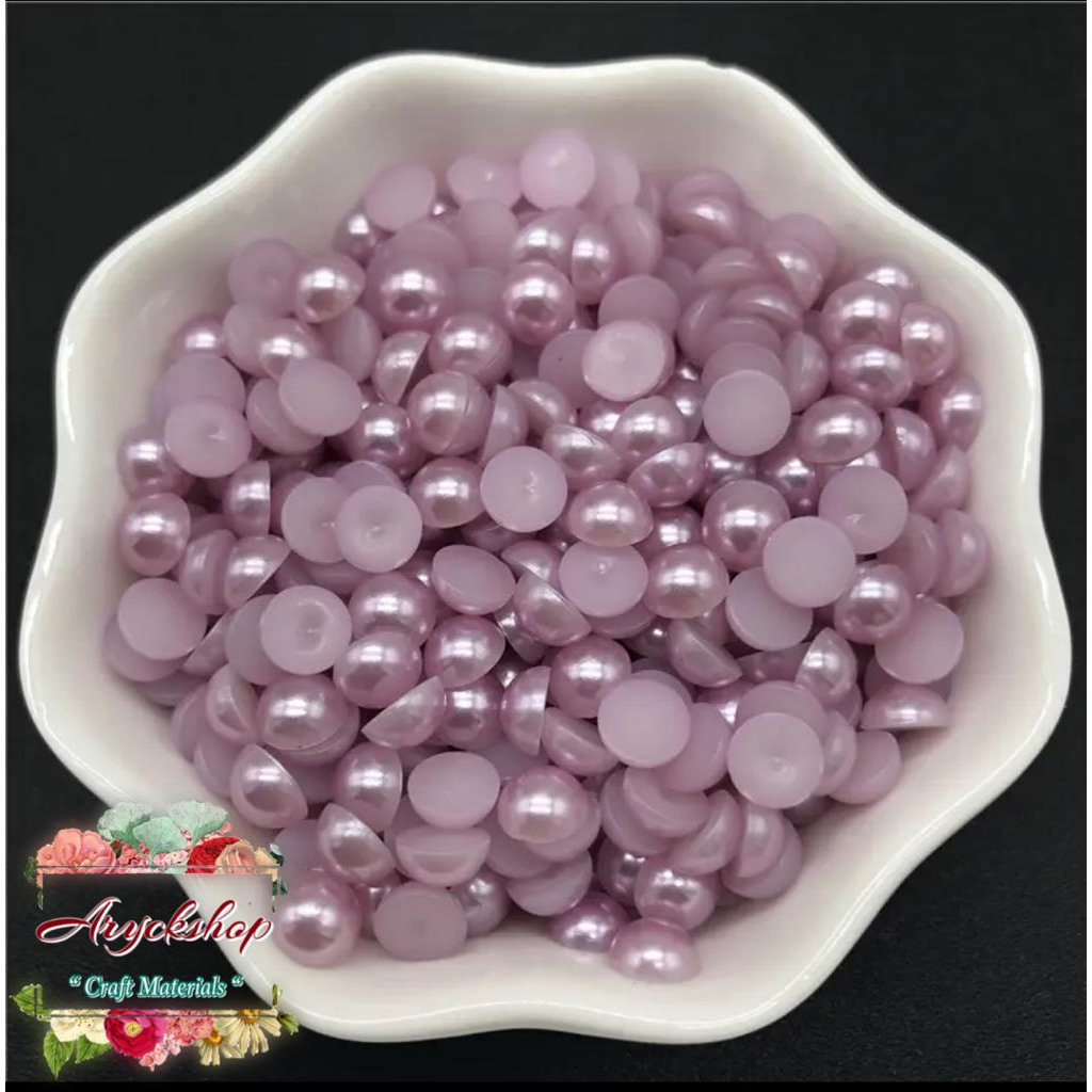 Jual ECER HALF PEARL 4MM halfpearl manik manik Mutiara belah mutbel ...
