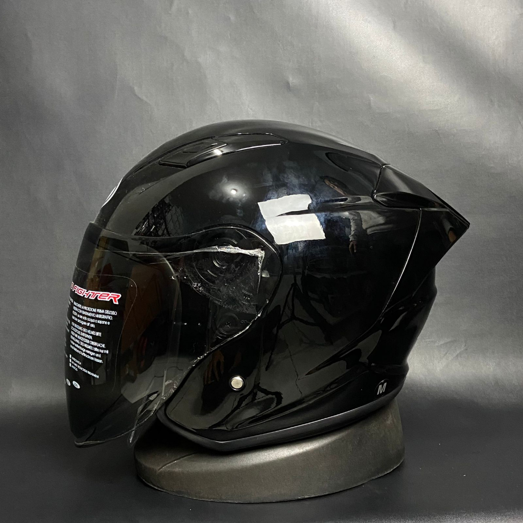 Jual HELM NHK R1 ELITE SOLID BLACK GLOSSY HALF FACE NHK ELITE | Shopee ...