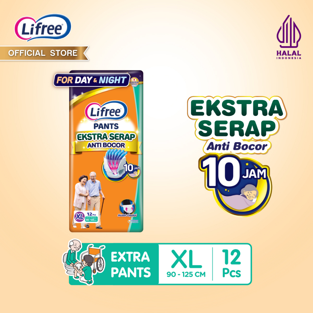 Jual Lifree Popok Dewasa Celana Ekstra Serap - XL 12 | Shopee Indonesia