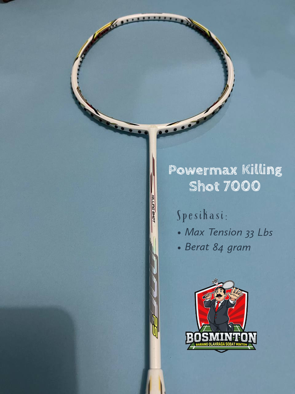Jual Raket Badminton Powermax 7000 Putih - Bosminton | Shopee Indonesia