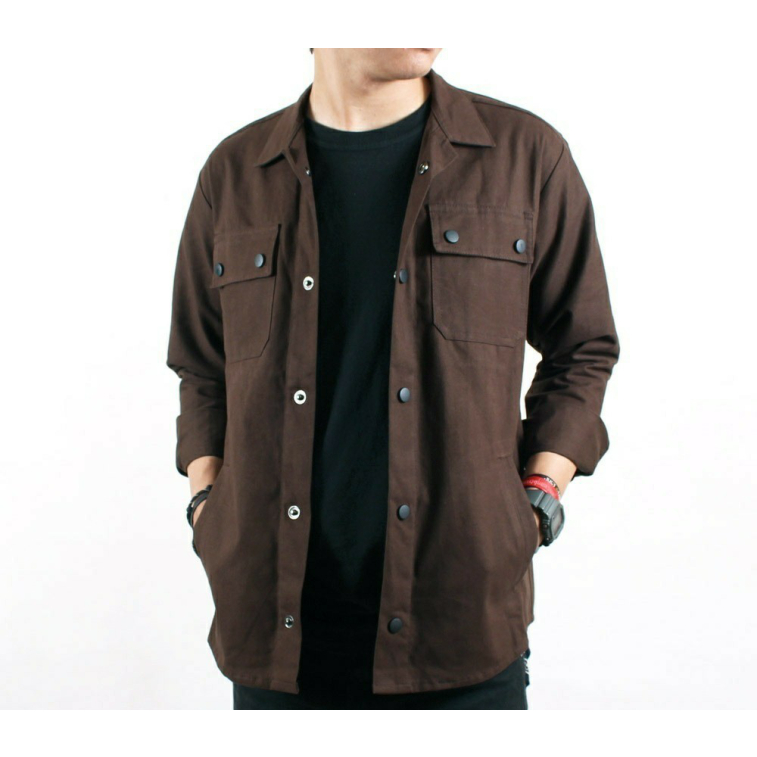 Jual jaket semi parka couple set korean style - kemeja semi parka outer ...