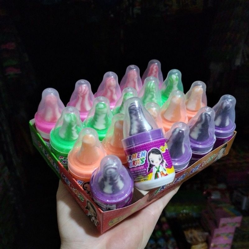 Jual PERMEN DOT BOTOL pelangi harga 1 pack isi 20pics berat bersih 130g ...