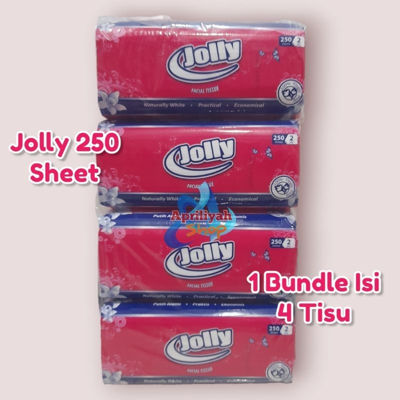Jual Tisu Tissue Facial Jolly 200 250 Sheet Paket 4 Pack | Shopee Indonesia