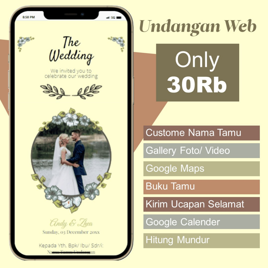 Jual Undangan Website Digital Undangan Web Pernikahan Online | Shopee ...