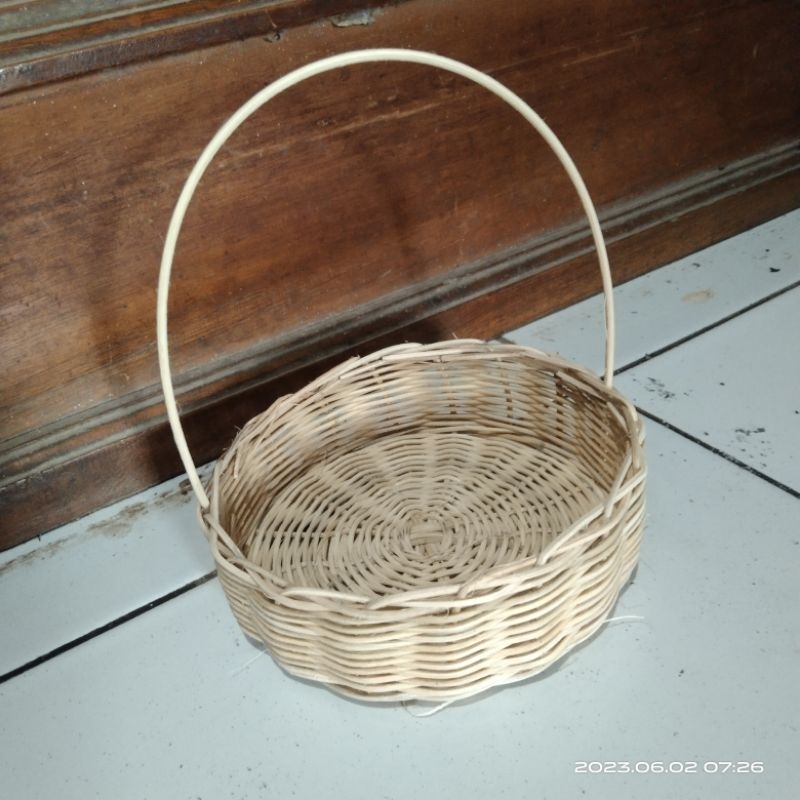 Jual Keranjang rotan halus 12x4cm tangkai | Shopee Indonesia