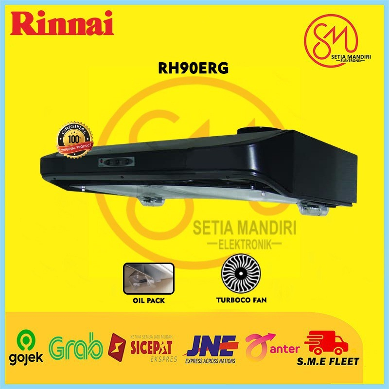 Jual [KARGO] RINNAI RH90ERG Cooker Hood 90 cm RH 90 ER Turbocco Fan 90cm RH-90ERG | Shopee Indonesia