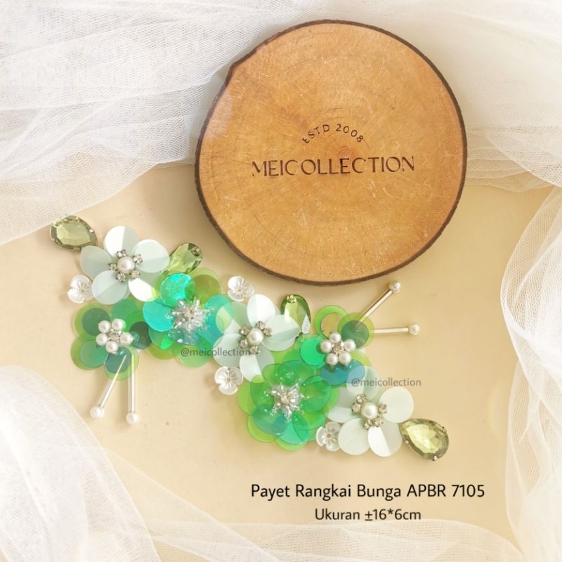 Jual Payet rangkai bunga 3d payet pinggang / leher / bahu APBR 7105 ...