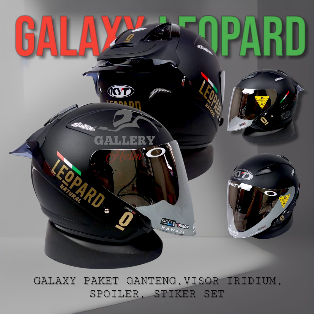 Jual HELM KYT GALAXY FLAT R SOLID HITAM DOFF | PAKET GANTENG LEOPARD | HELM KYT HALF FACE ...
