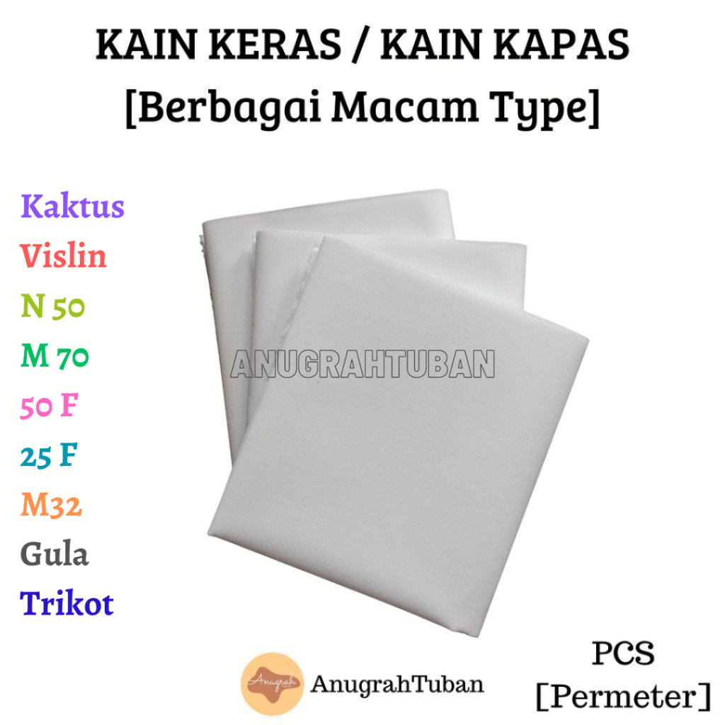 Jual Kain Keras Kapas Pelapis Kerah Visilin/Vislin N50/N 50 M70/M 70 ...