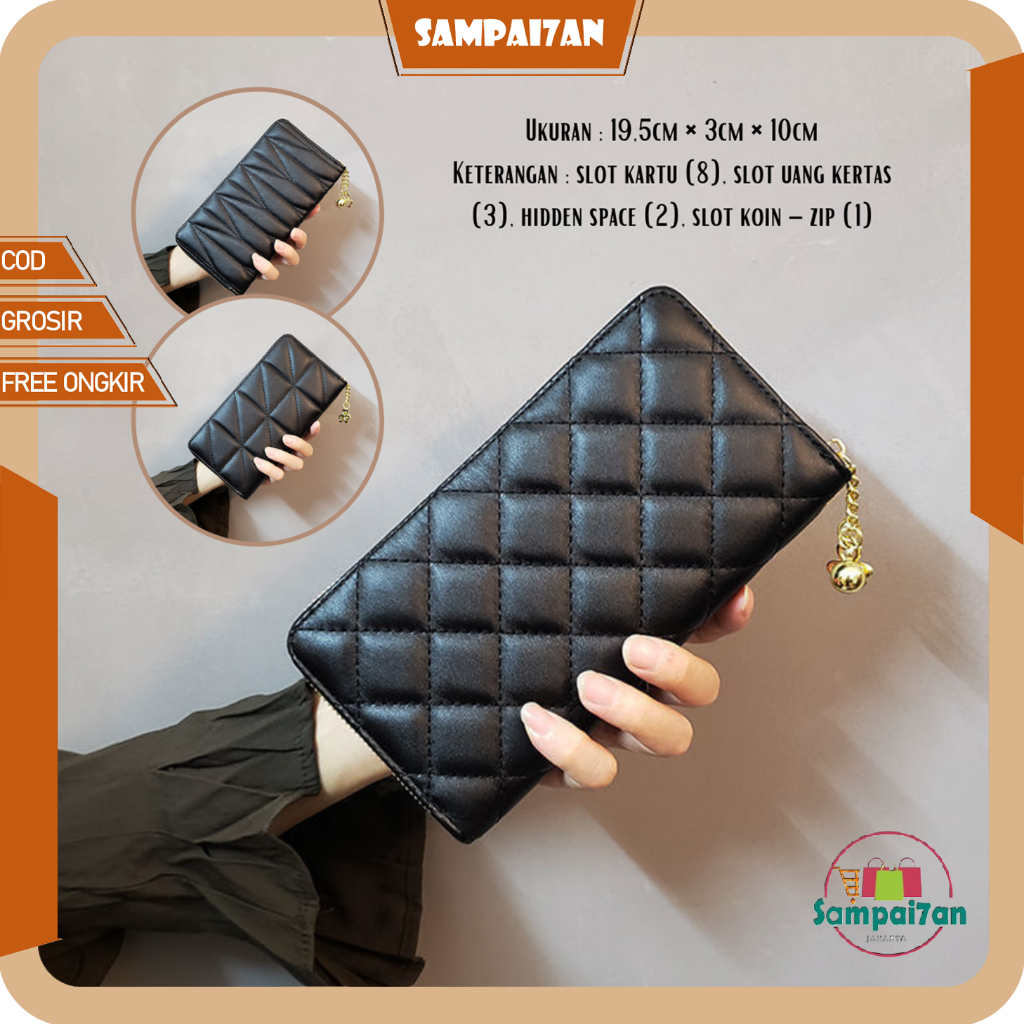 Jual Dompet Wanita Panjang Import Zipper Hitam Polos Fashion Kekinian ... Jual Dompet Wanita Panjang Import Zipper Hitam Polos Fashion Kekinian ...