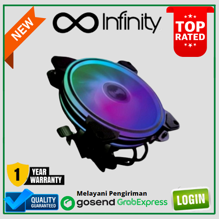 Jual COOLER FAN INFINITY STORM ( Auto RGB CPU COOLER ) 4 Heat Pipe ...