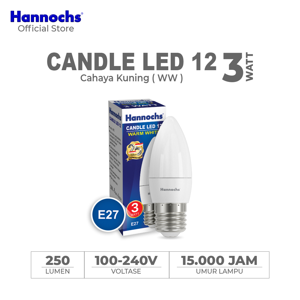 Jual Hannochs Lampu Lilin Hias Candle LED 12 3 watt E27 WW - Cahaya ...