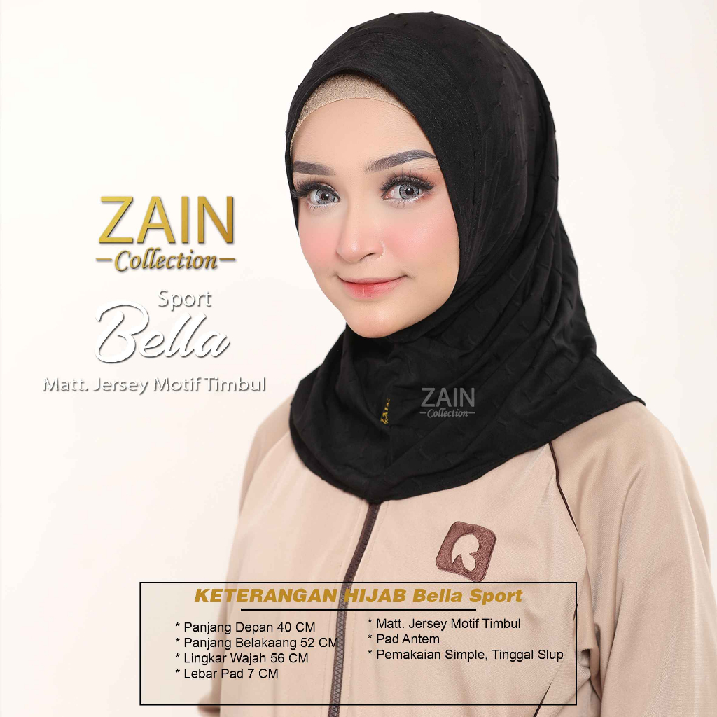 Jual Jilbab Olahraga Bergo Sport Bella Ori Zain Collection | Shopee ...