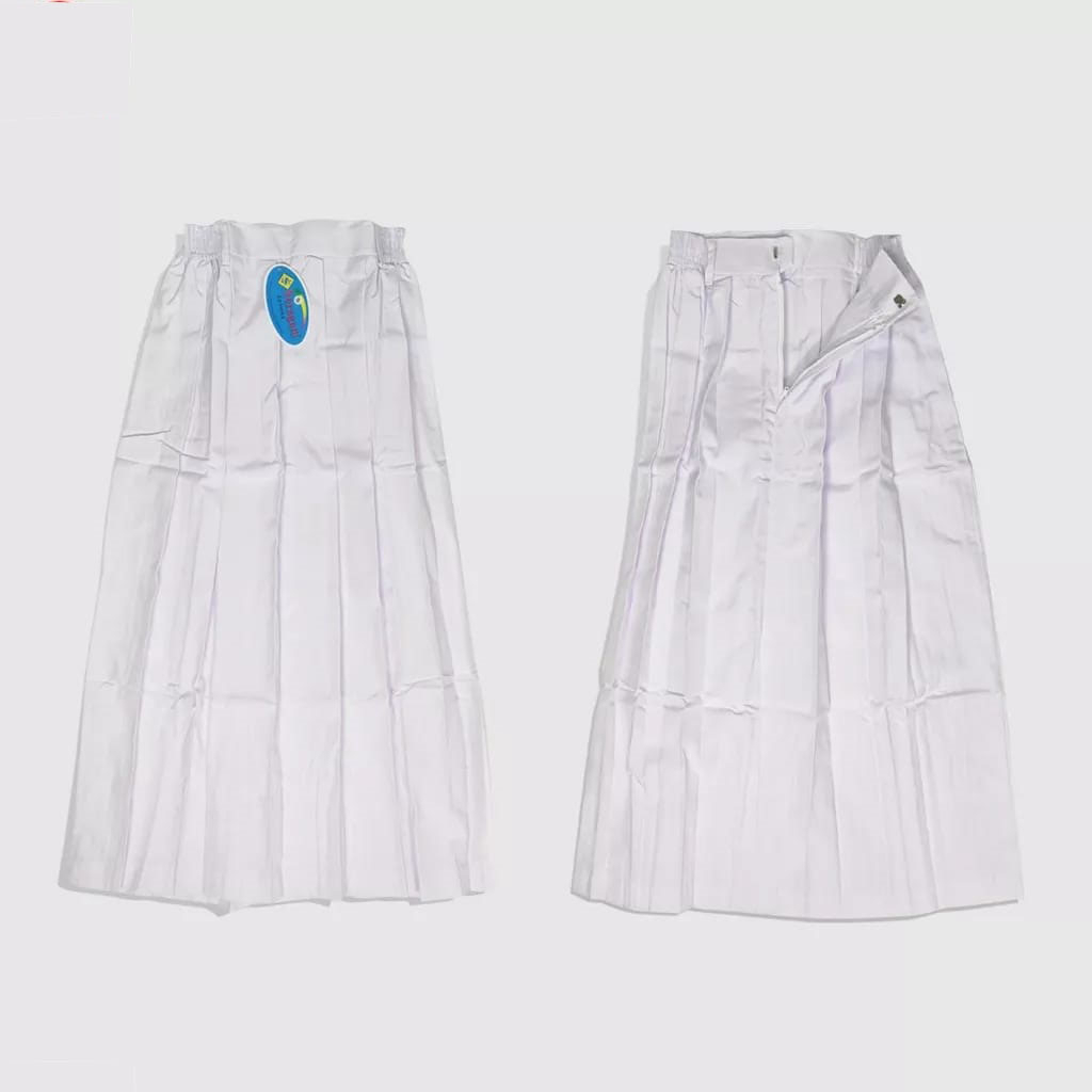 Jual Rok putih rempel panjang SD/SMP/SMA merek seragam/Rok sekolah SD warna putih merek seragam ...