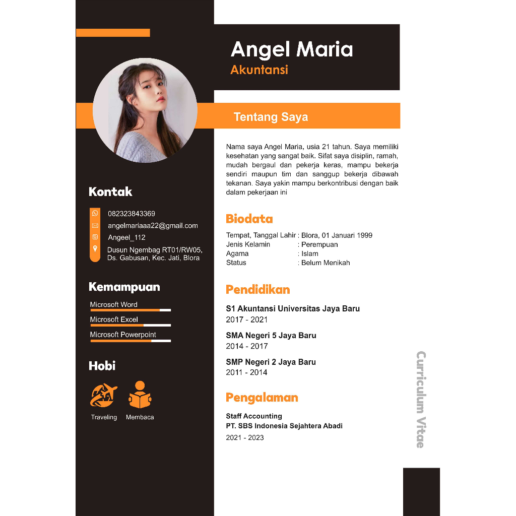Jual Jasa Pembuatan CV , Desain CV , Curriculum Vitae , Custom CV ...