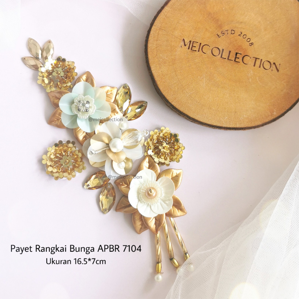 Jual Payet Bunga 3d Payet Rangkai Apbr 7104 Gold Kebaya Premium