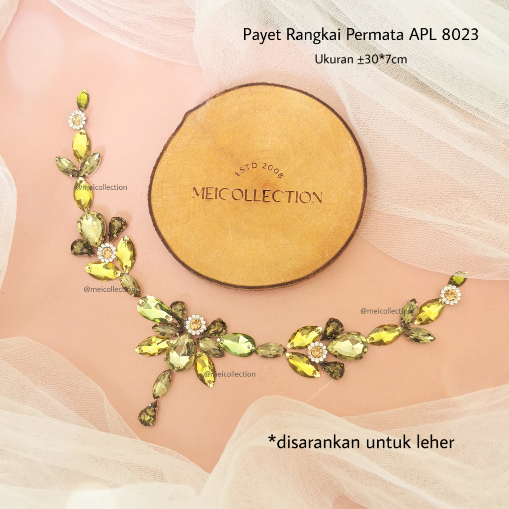 Jual Payet rangkai bunga 3d kebaya premium APL 8023 hijau olivine ...
