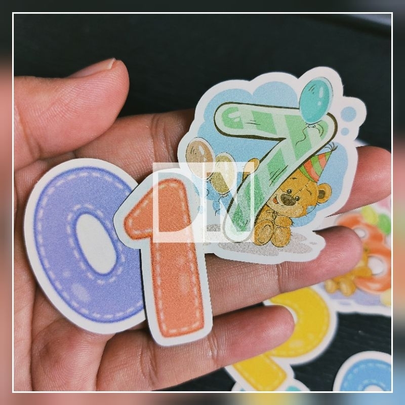 Jual 21pcs stiker angka karater sticker kertas glossy karakter angka ...