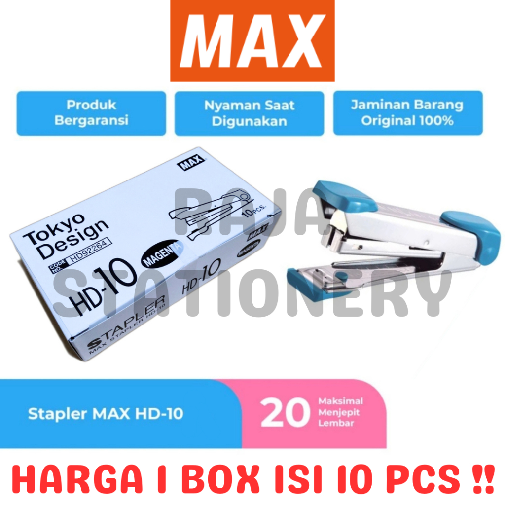 Jual MAX STAPLER HD10 TOKYO DESIGN STEPLER STAPLES MAX HD-10 JEPRETAN HEKTER [10PCS] | Shopee ...