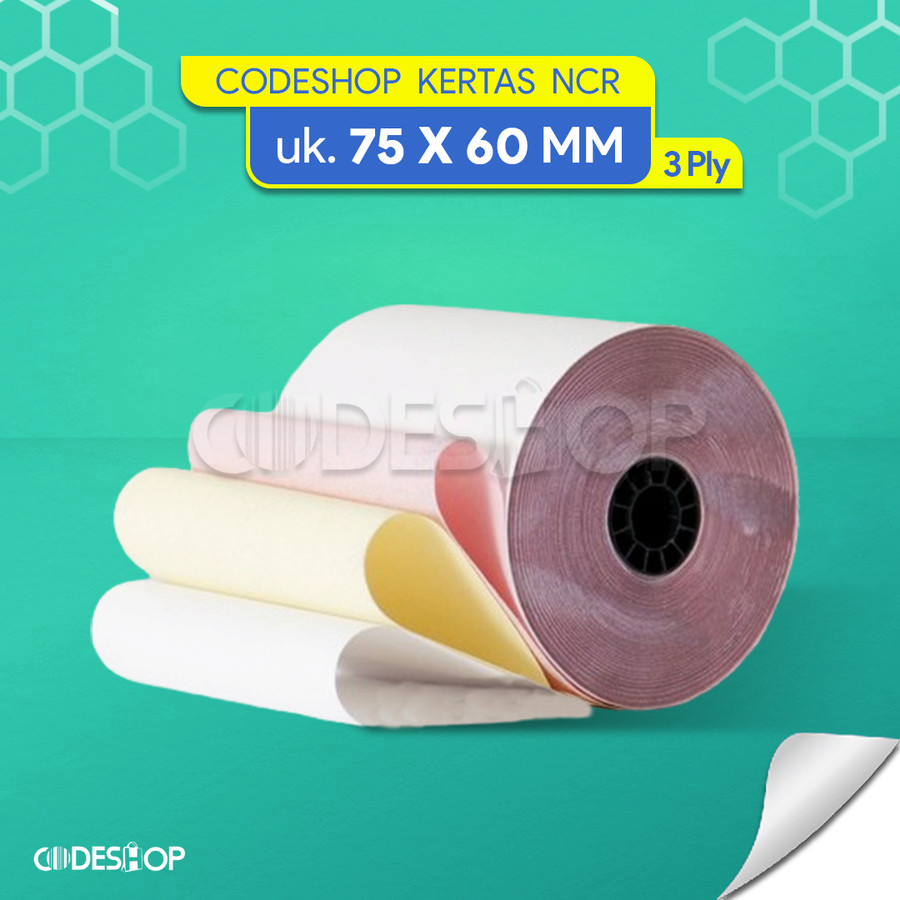 Jual Codeshop Kertas Struk NCR 75 x 60 MM 3 Ply Printer Dot Matrix ...