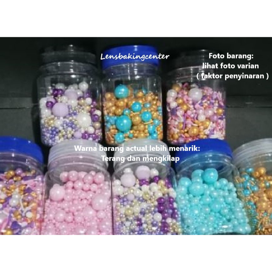 Jual Edible Sprinkles Sprinkle Spikel Trimit Pearl Mutiara Shiny ...