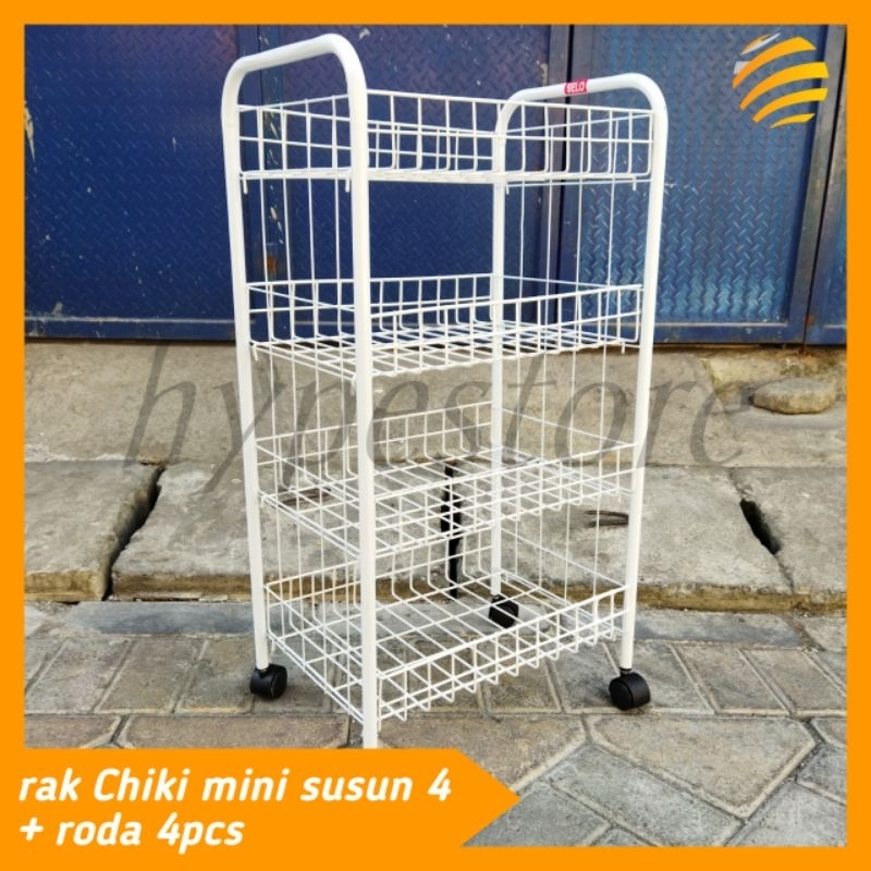 Jual rak troli serbaguna susun 4/rak Chiki mini/rak ciki/Rak roda/rak display/Rak toko/rak salon ...