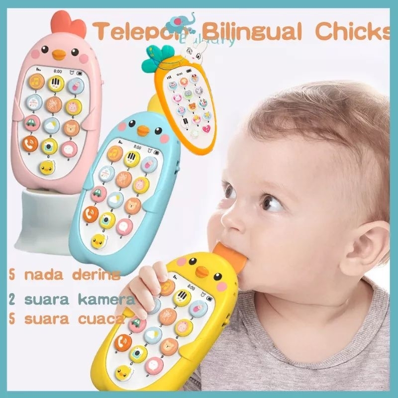 Jual Mainan Hp Telepon Anak dengan Lagu lampu dan Gigitan Bayi Anak ...