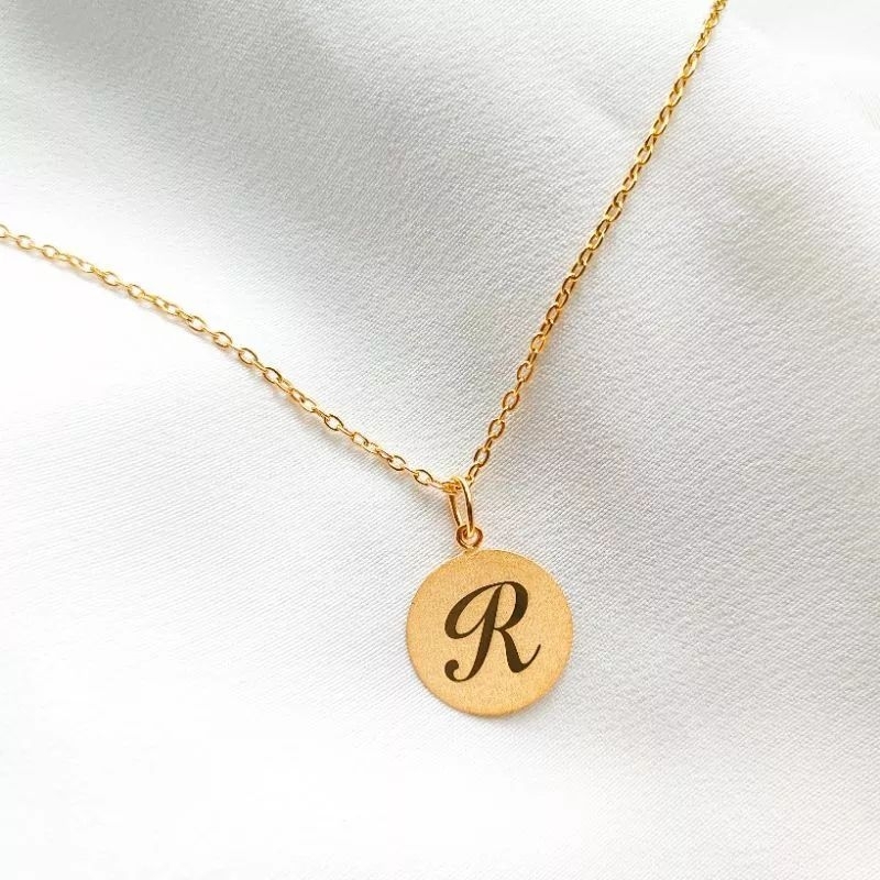 Jual Set Kalung dan Liontin Inisial Huruf R Koin Koleksi Josean Emas ...