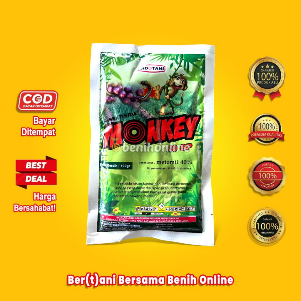 Jual INSEKTISIDA - MONKEY 40SP - 100 GRAM - INDOTANI metomil lannate ...