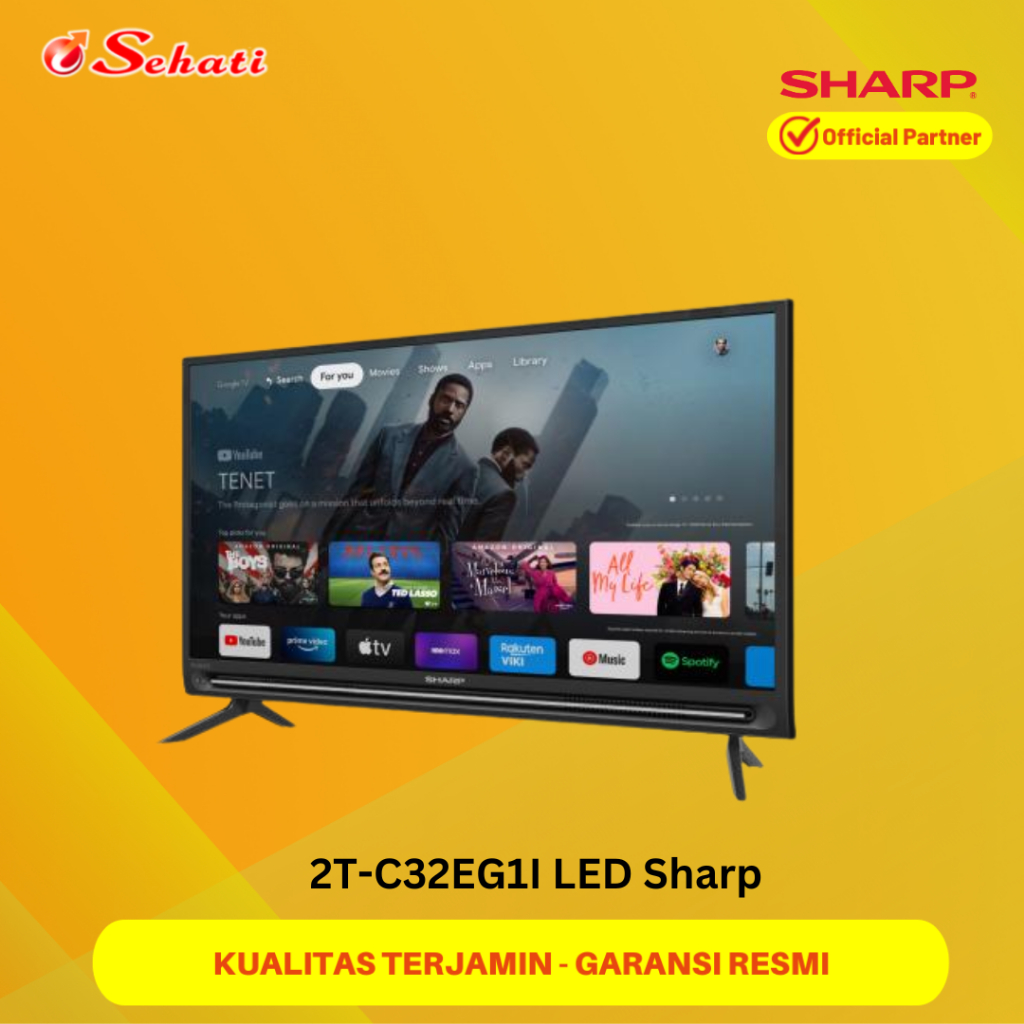 Jual SHARP 2T-C32EG1I LED Sharp LED TV 32 INCH 2T-C32EG1I ANDROID SMART DVB-T2 / 32EG1I GARANSI ...