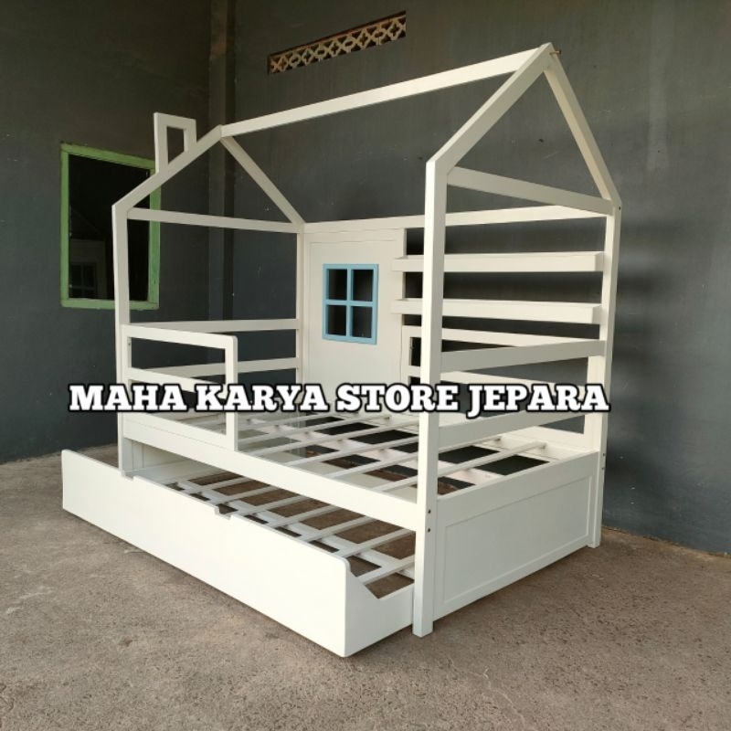 Jual DIPAN ANAK MODEL JENDELA PAGAR LURUS 2 RAK BUKU SORONG COMBINASI ...